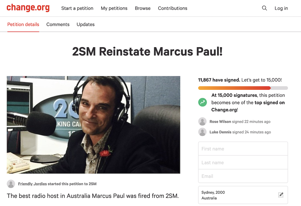 2SM breakfast presenter Marcus Paul sacked - RadioInfo Australia