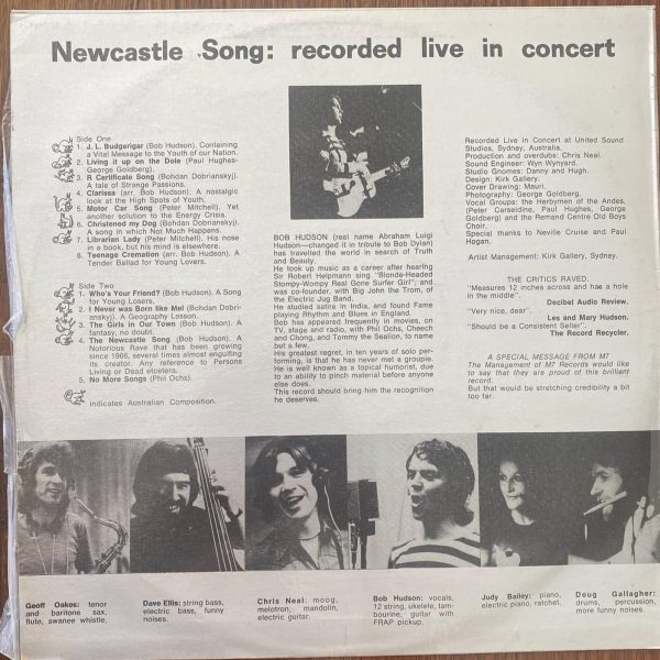 Songs of 75: The Newcastle Song / Bob Hudson plus Double Jay turns 50 ...