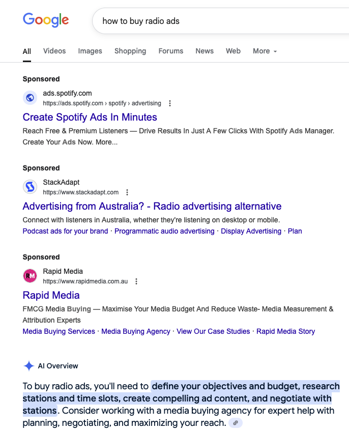 Put more radio advertising case studies online for AI Bots to feed on ...