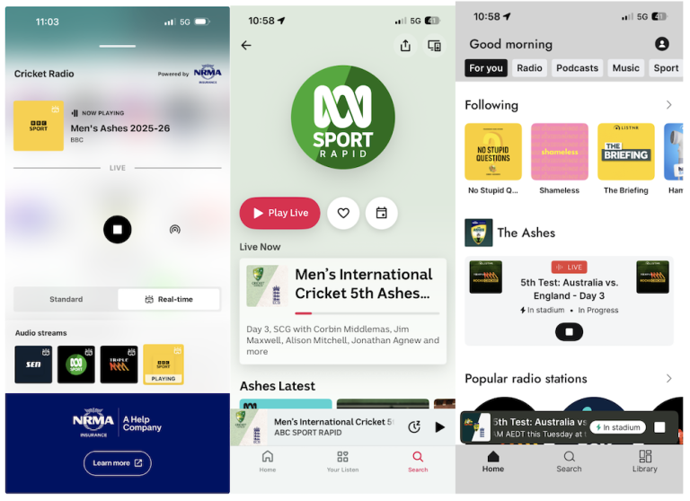 SEN and LiSTNR top score in live cricket streaming commentary test ...